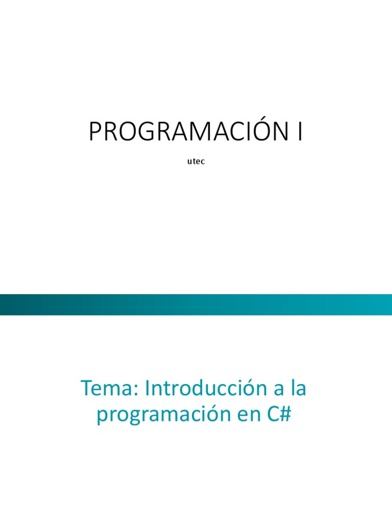 03 - Unidad I - Introducción A C# | Descargar gratis PDF | C Sharp ...
