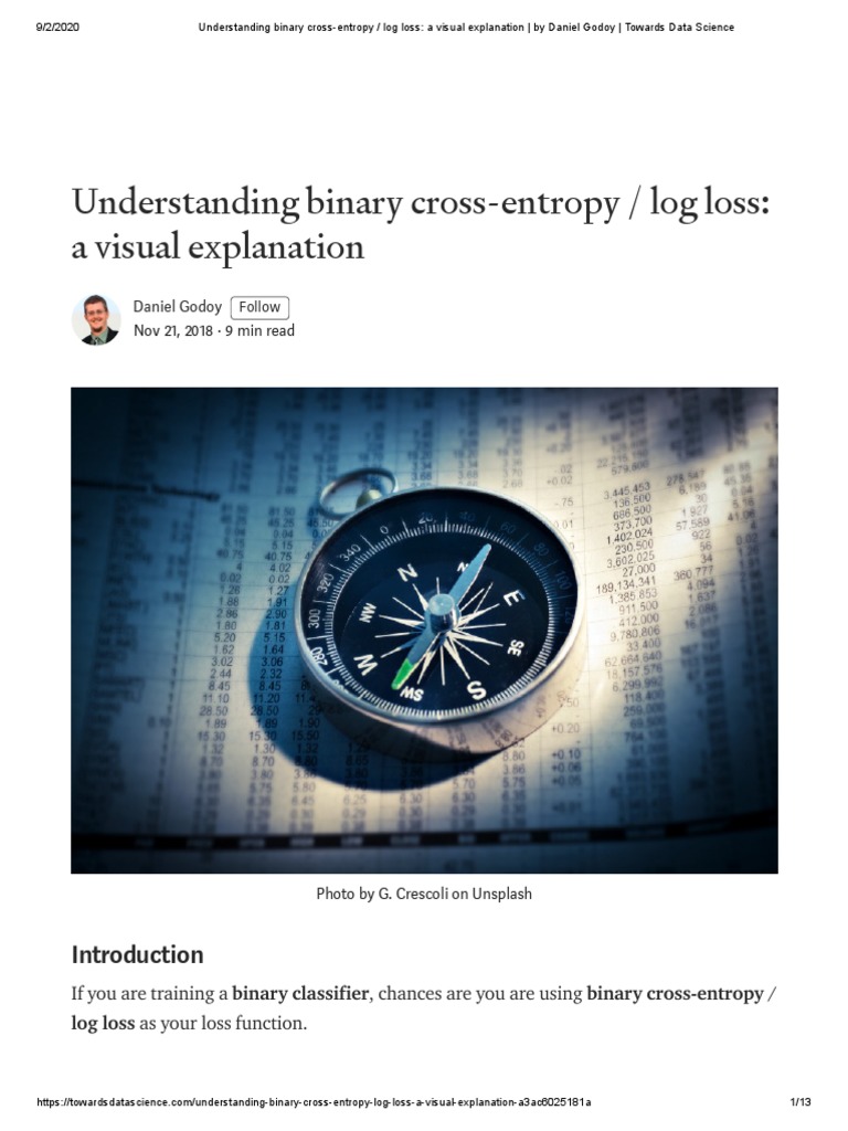Binary Cross Entropy - Log Loss | PDF | Logarithm | Statistical Theory
