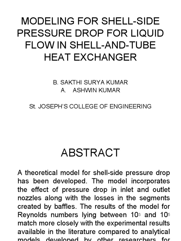 Shell-Side Pressure Drop Model | PDF