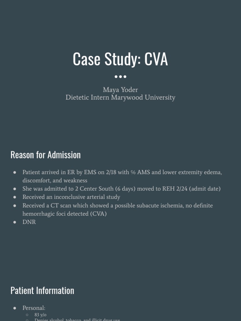 Case Study Presentation | PDF | Stroke | Ischemia