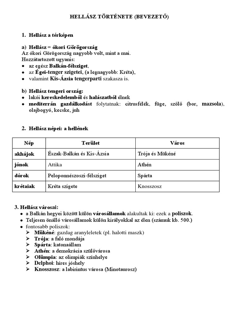 Hellasz Tortenete Bevezeto | PDF
