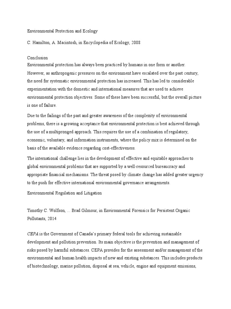 Environment Protection Notes | PDF | Environmental Protection ...