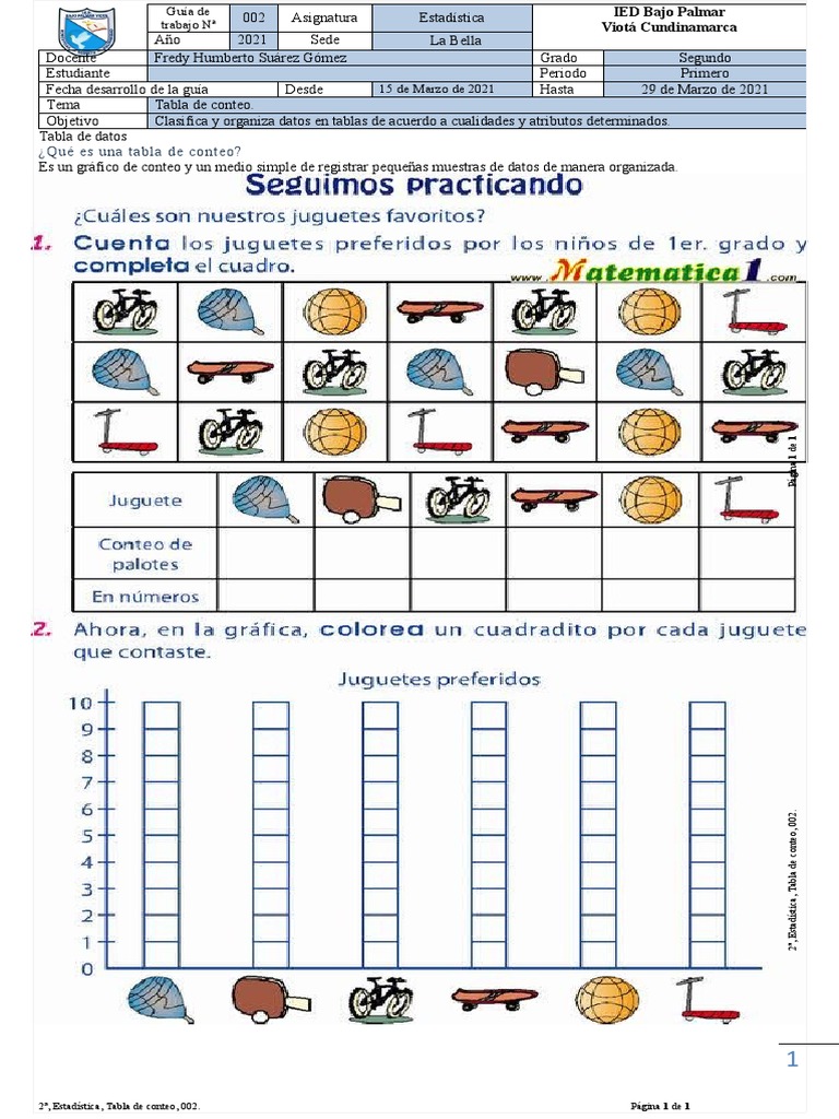 Tabla De Conteo Para Niños