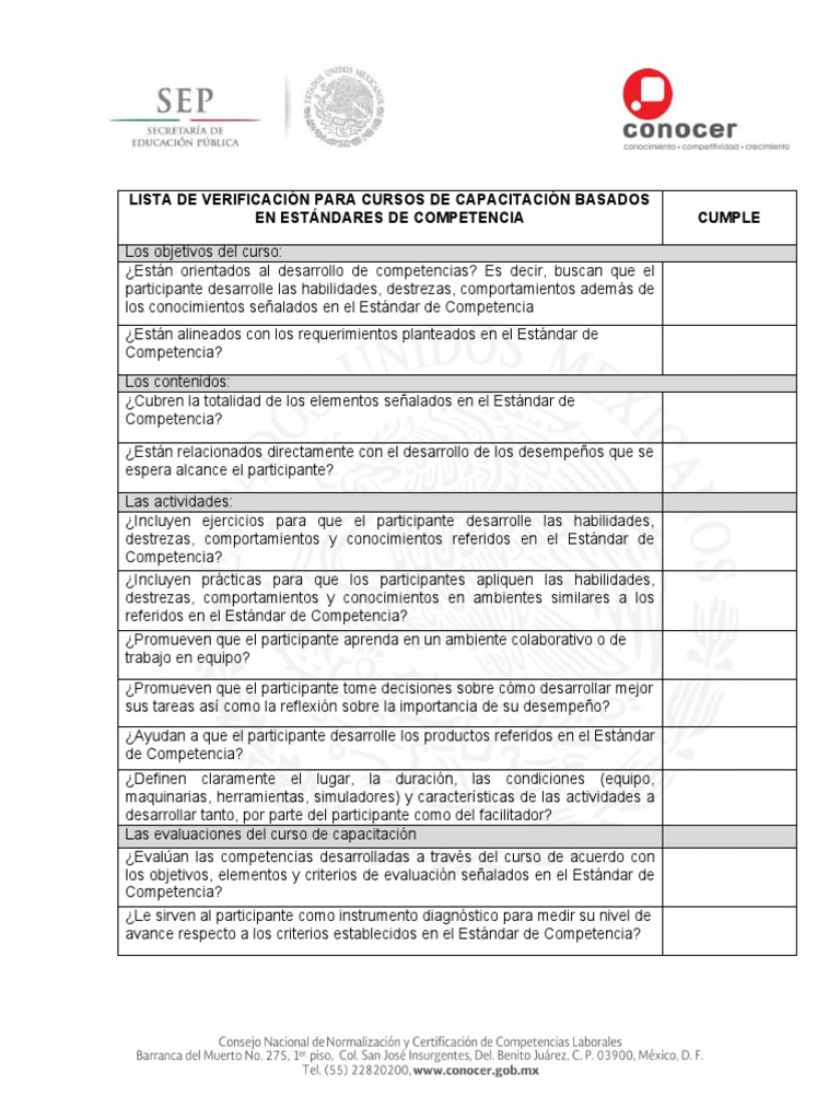 Lista de Verificacion 1 | PDF