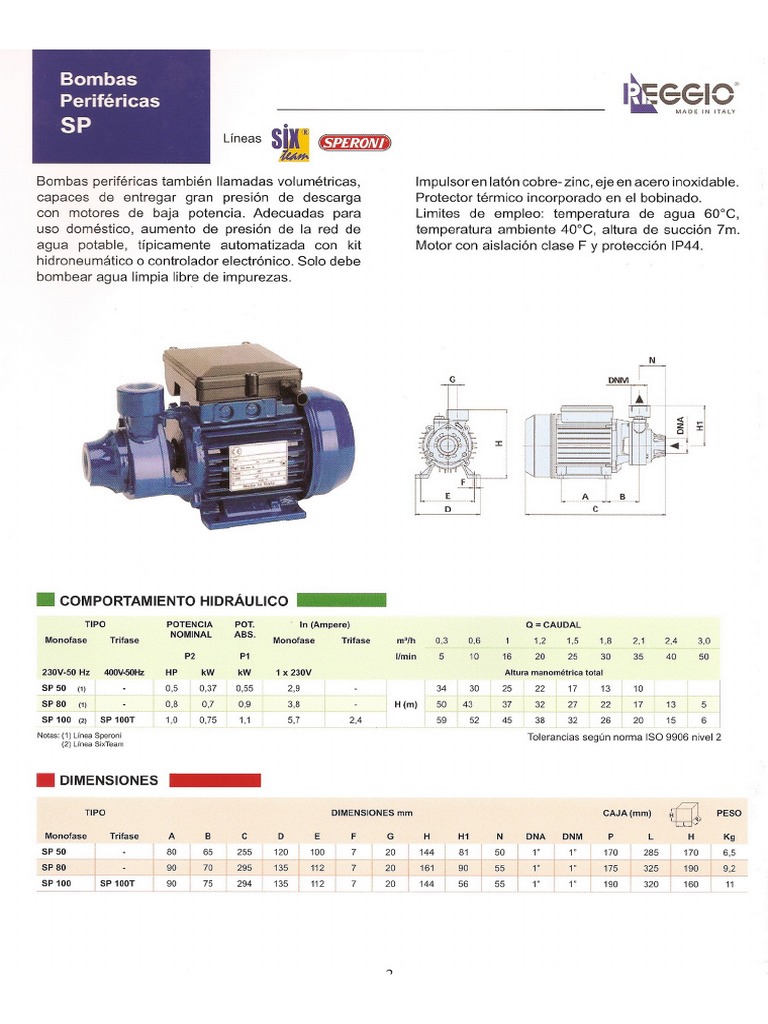 Catalogo Bombas Reggio | PDF