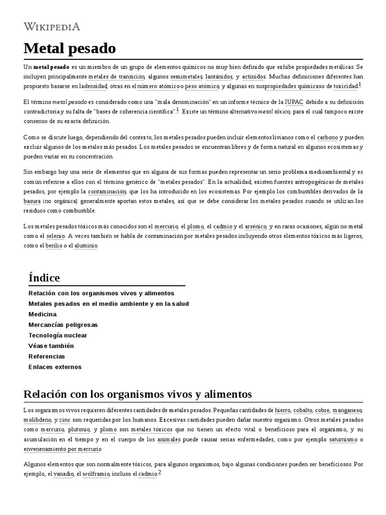 Metal Pesado | PDF | Átomos | Elementos químicos