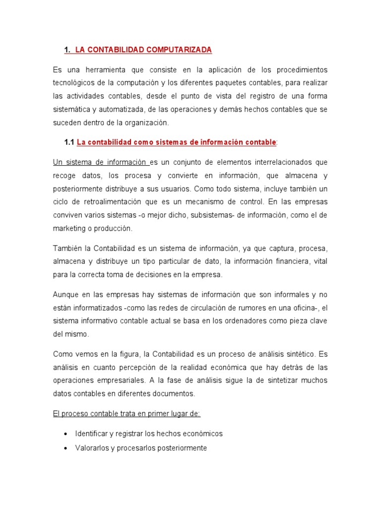 Contabilidad Computarizada | PDF | Empresas | Contabilidad