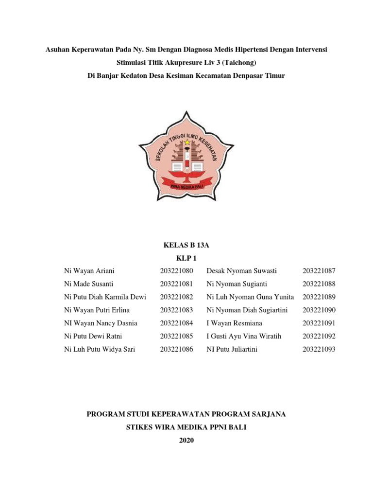 askepTEMU 12 Kelompok 1 ASKEP KOMPLEMENTER-HIPERTENSI TAICHONG | PDF | Kesehatan Holistik