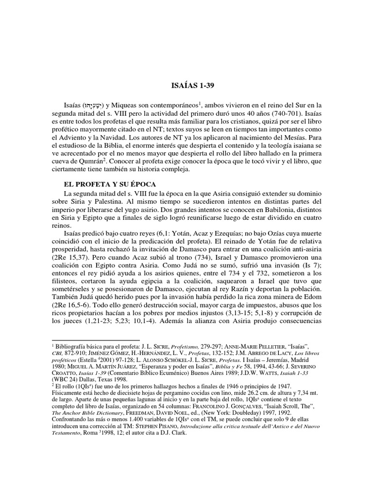 Isaías: Profeta y Contexto Histórico | PDF | Isaias | Libro de Isaías