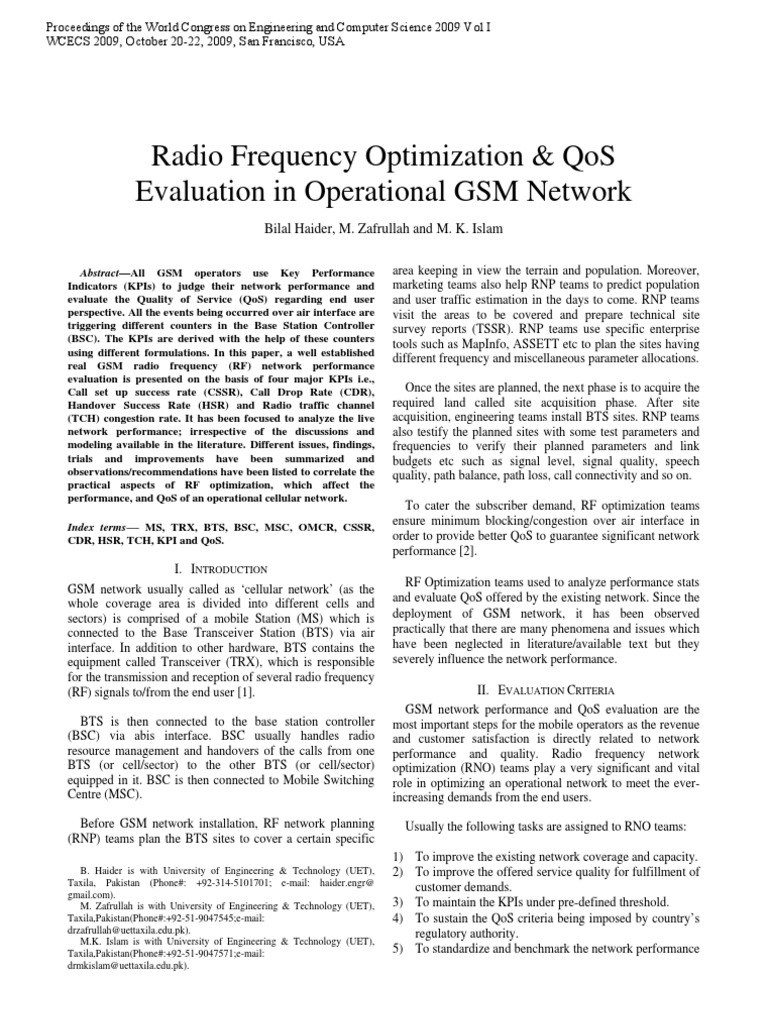 Cssr Quality Of Service Cellular Network Free 30 Day Trial Scribd