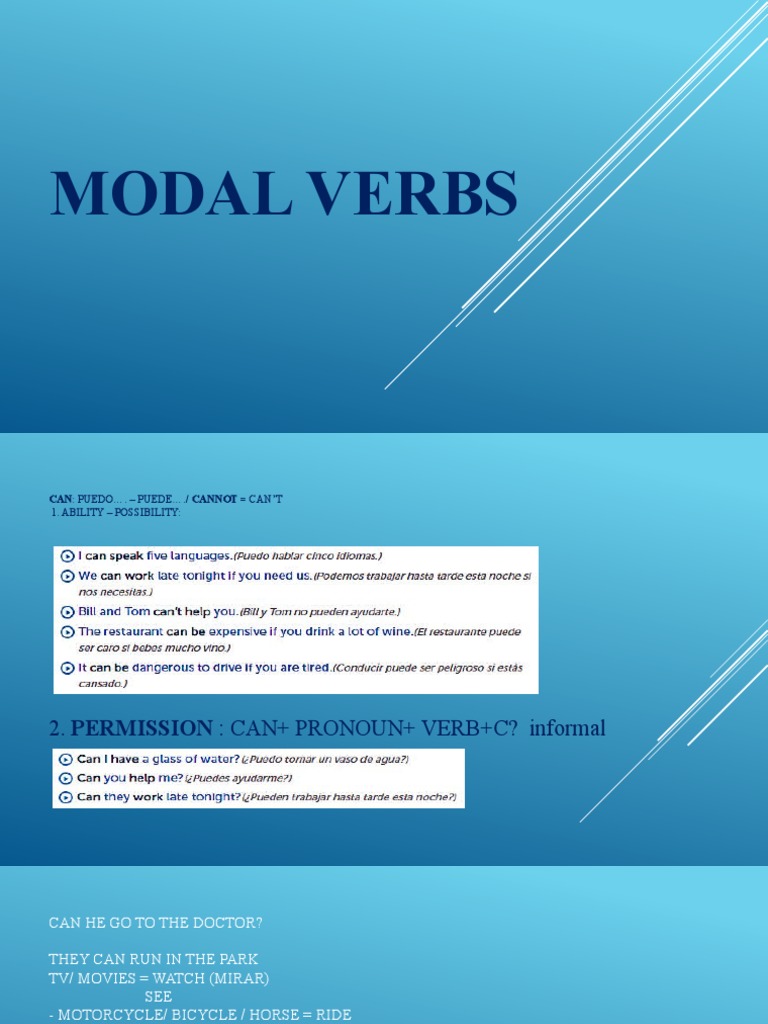 Modal Auxiliaries PPT - Complete | PDF | Linguistic Morphology | Languages