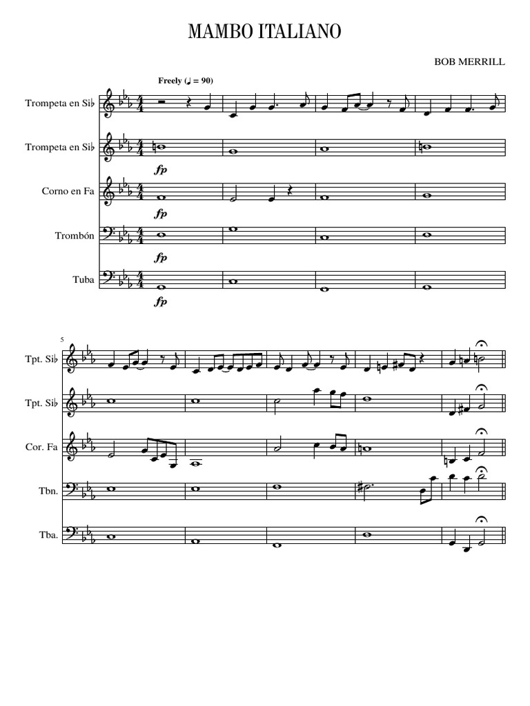 Mambo Italiano-Partitura y Partes | PDF | Canciones escritas | Músicos ...