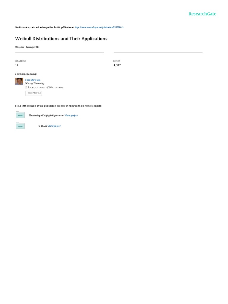 Weibull Distributions and Their Applications: January 2006 | PDF ...