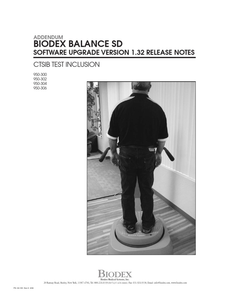 Biodex Manual mCSTIB | PDF | Balance (Ability) | Vestibular System