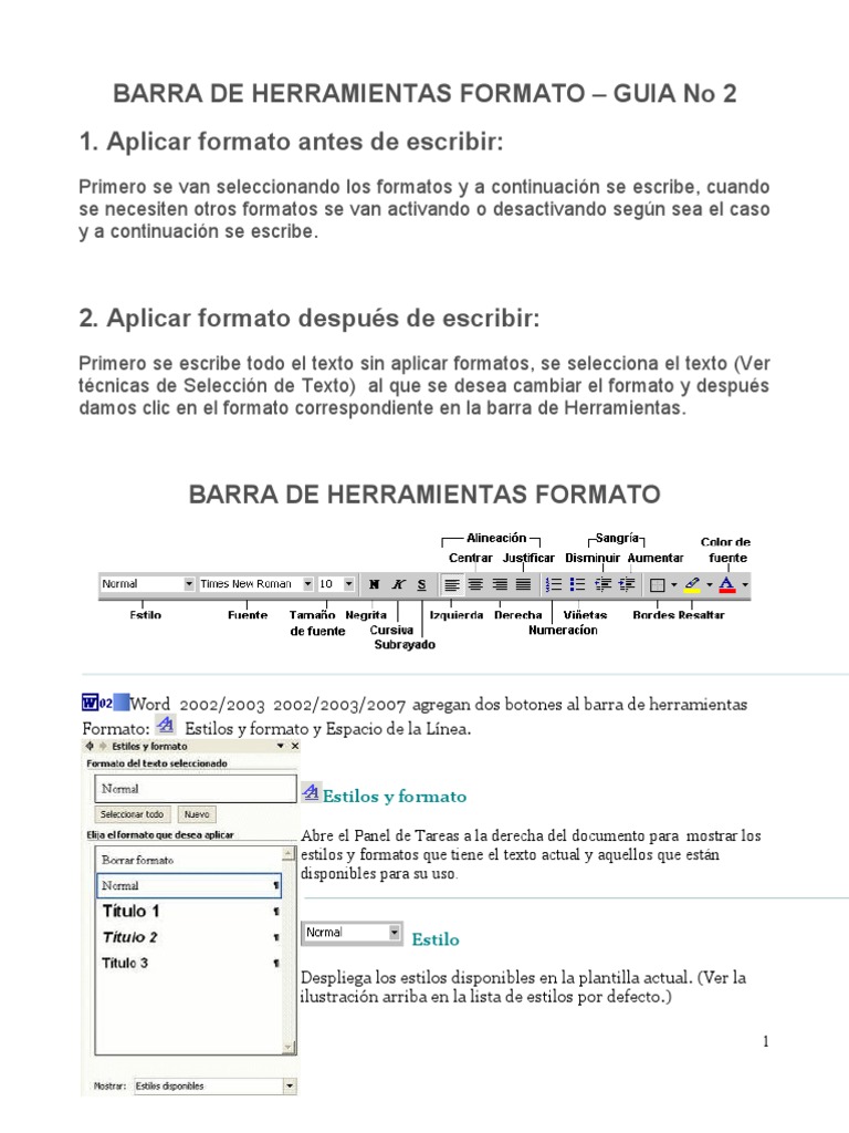 Formato de Texto en Word: Guía Práctica | PDF | Point and Click | Software