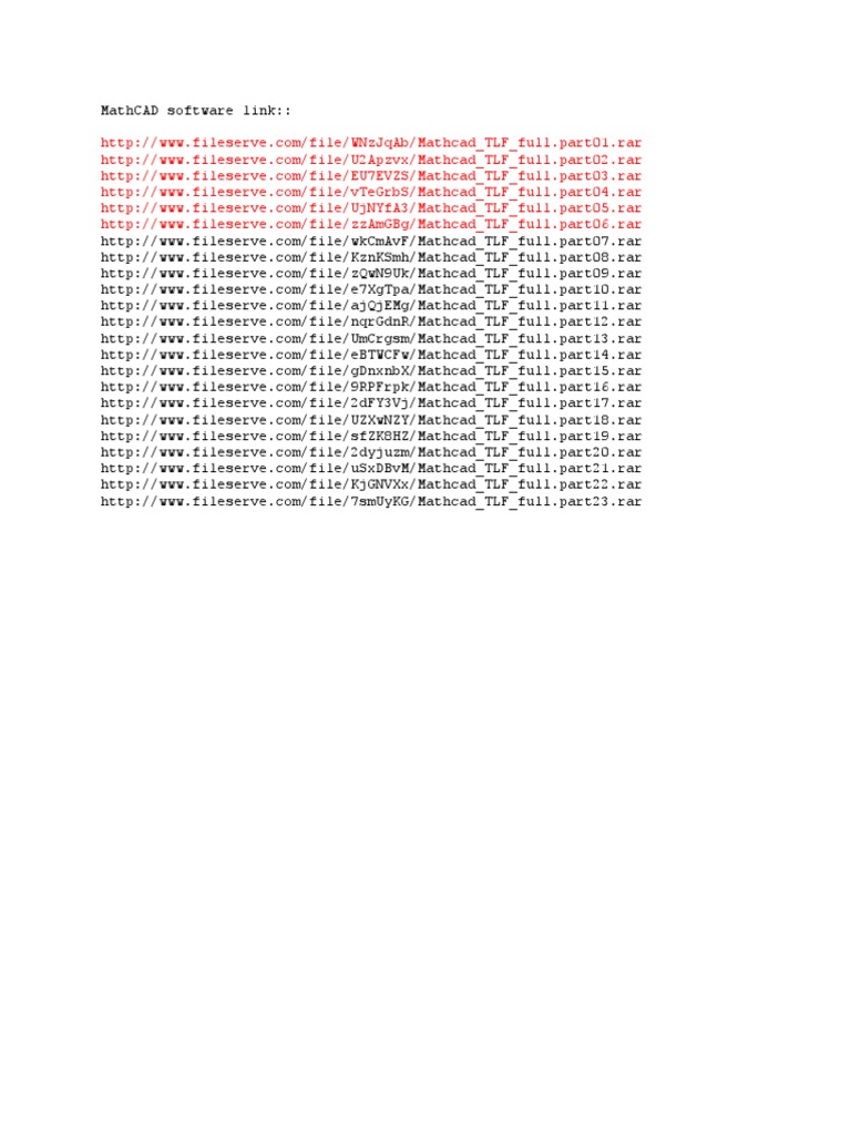 MathCAD Software Download Links | PDF | Technology & Engineering