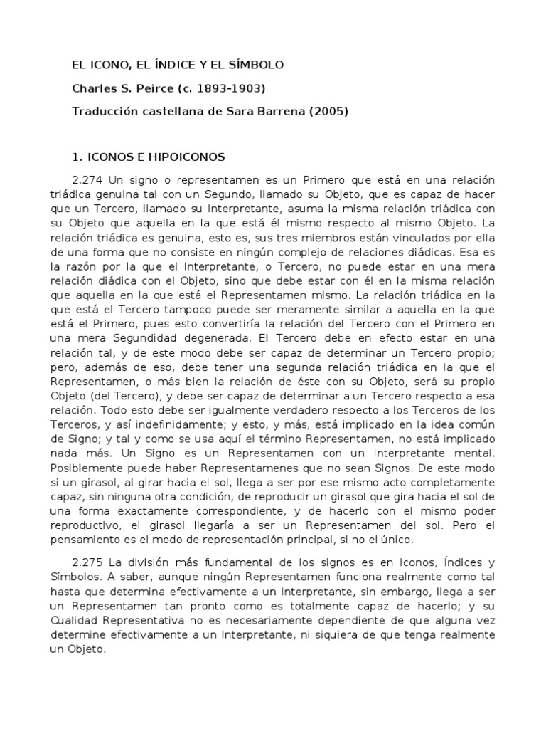 Iconos, Índices y Símbolos según Peirce | PDF | Los símbolos | Palabra