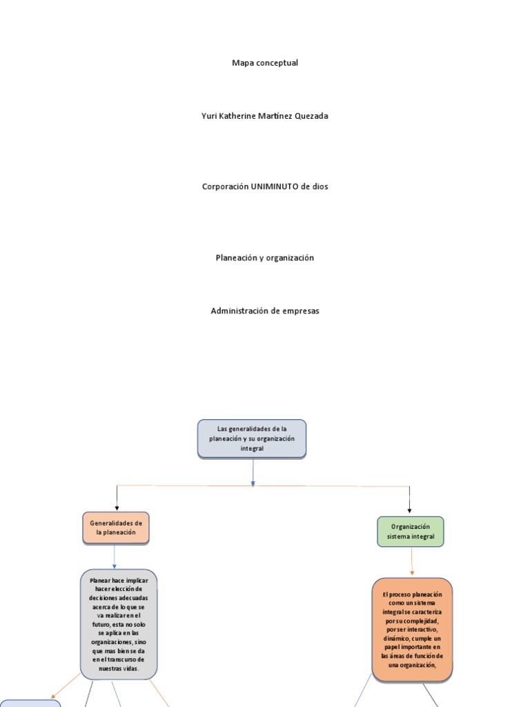 Mapa Conceptual Planeacion y Organizacion | PDF | Planificación | Business