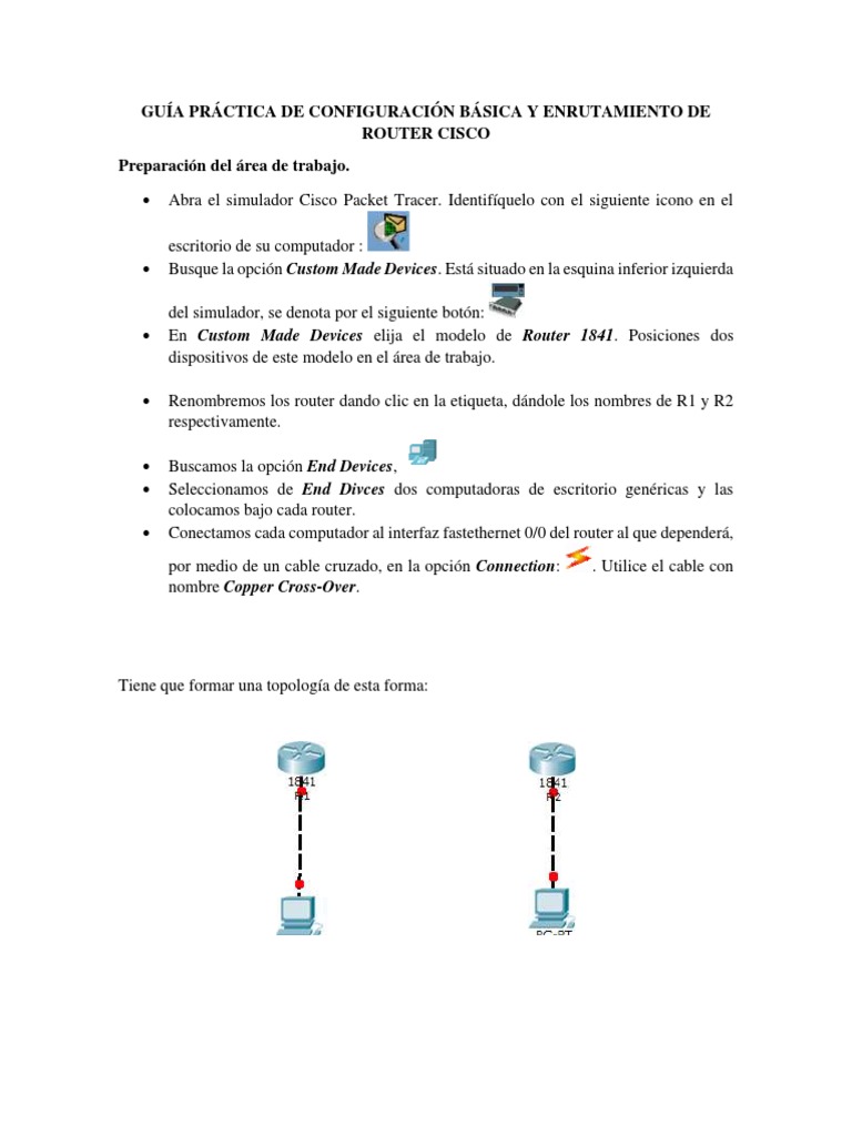 Guía Práctica de Configuración Básica y Enrutamiento de Router Cisco | PDF | Enrutador ...