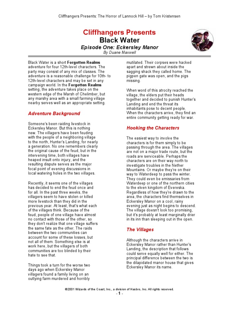 D&D 3E - D20 (Adventure) - Forgotten Realms - Black Water (10-12th ...