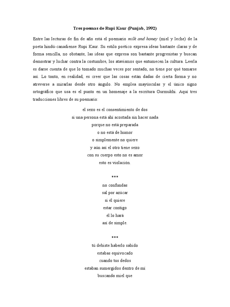 32 Tres Poemas de Rupi Kaur | PDF