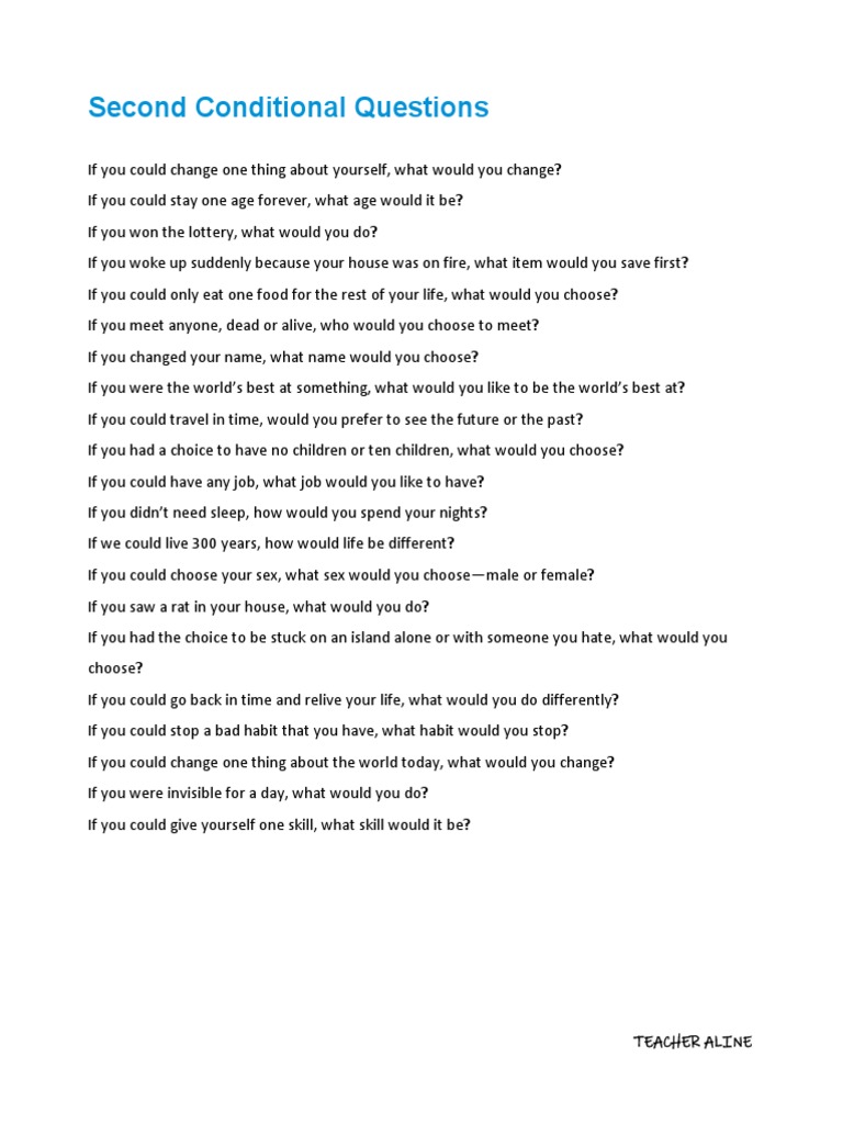 Second Conditional Questions | PDF
