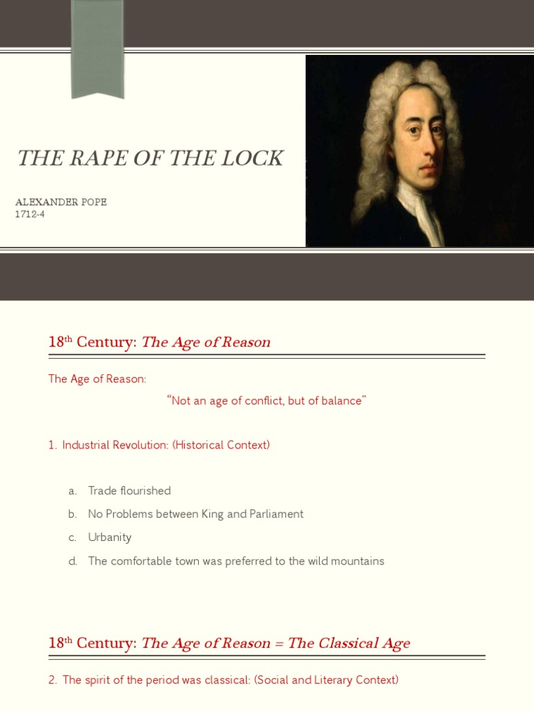Alexander Pope - The Rape of The Lock | PDF | Poetry