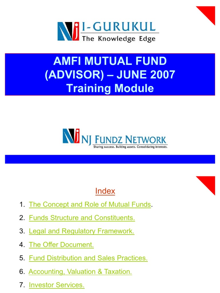 Amfi PPT | PDF | Investment Fund | Mutual Funds