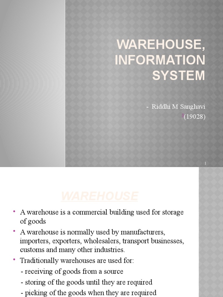 Warehouse, Information System | PDF | Warehouse | Logistics