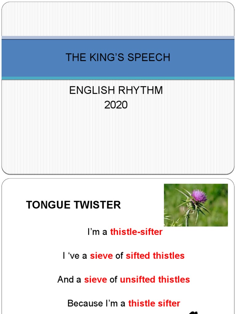 Kings Speech Rhythm Key | PDF | Children's Poetry | Traditional ...