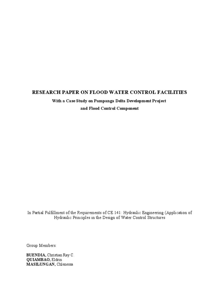 Flood Control Facilities Research Paper | PDF | Dam | Flood Control
