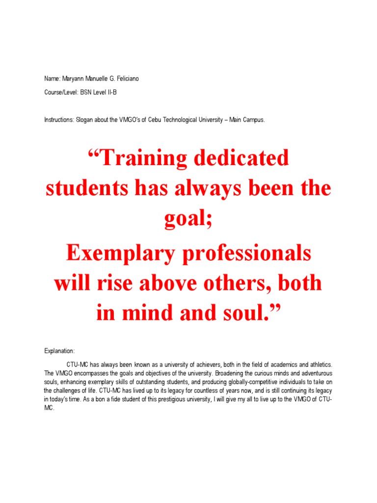 Pe Vmgo Slogan | PDF