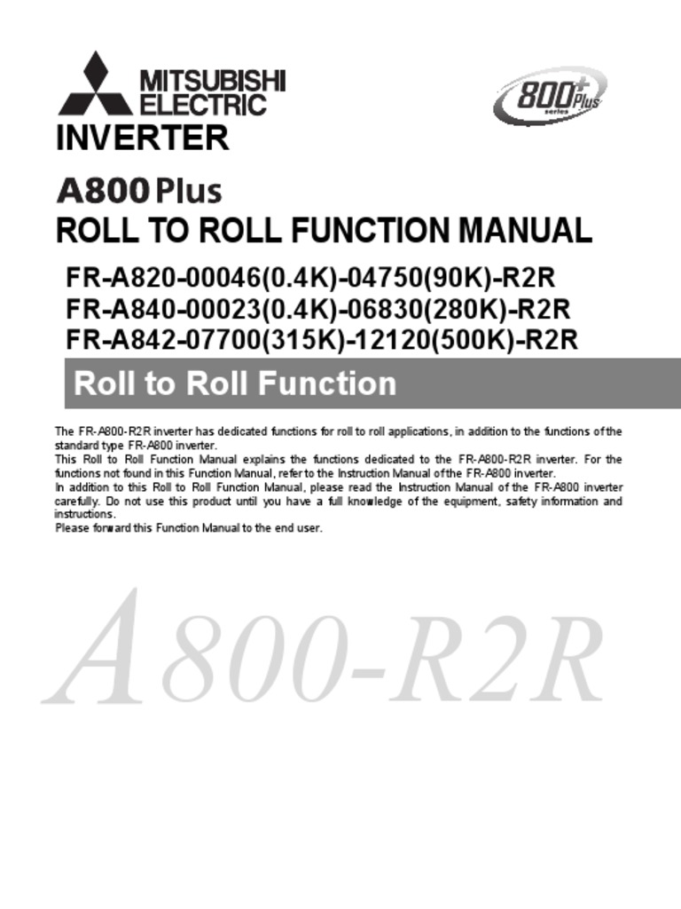 Mitsubishi A800 Plus | PDF | Feedback | Power Inverter