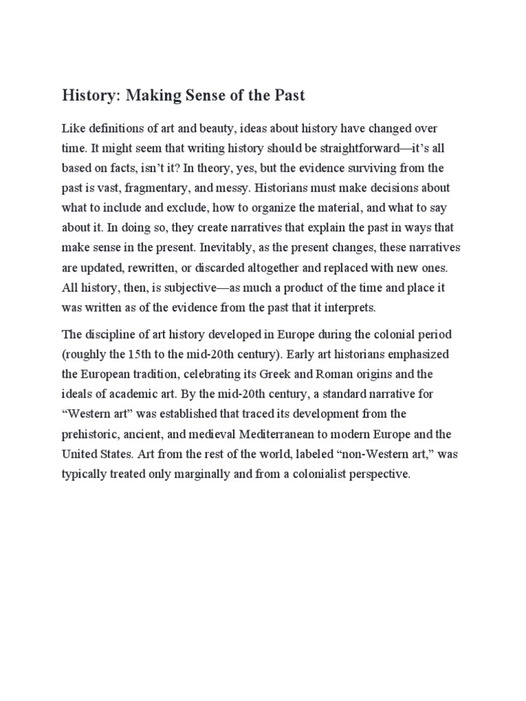 History Making Sense of The Past | PDF