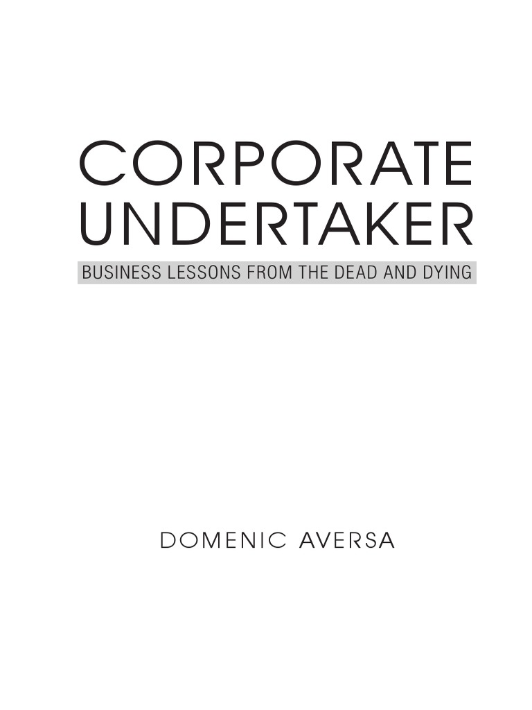Corporate Undertaker | PDF | Finance (General) | Business