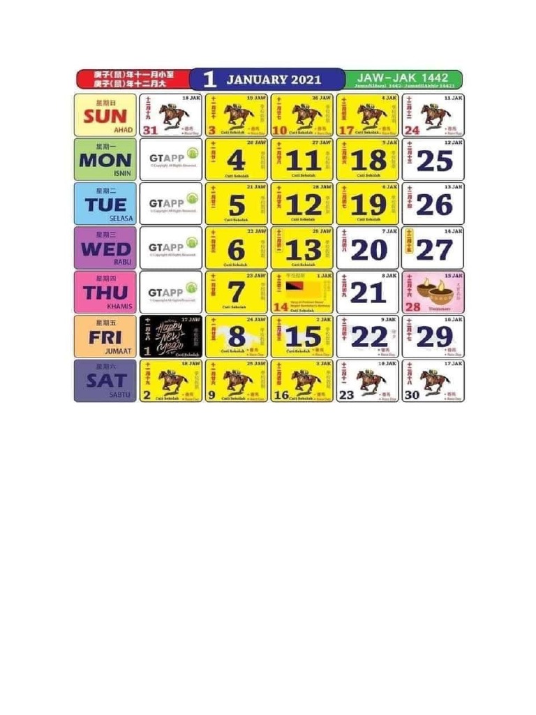 Kalendar Kuda 2021 | PDF
