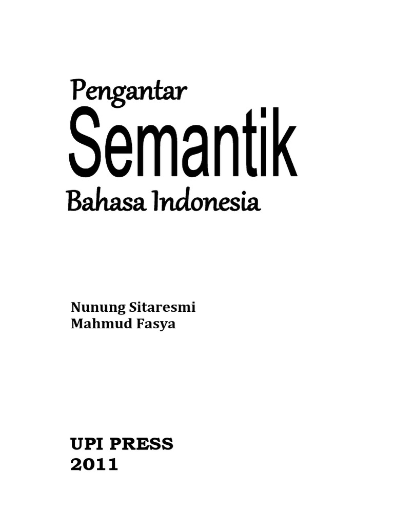 Pengantar Semantik Bahasa Indonesia+halaman | PDF