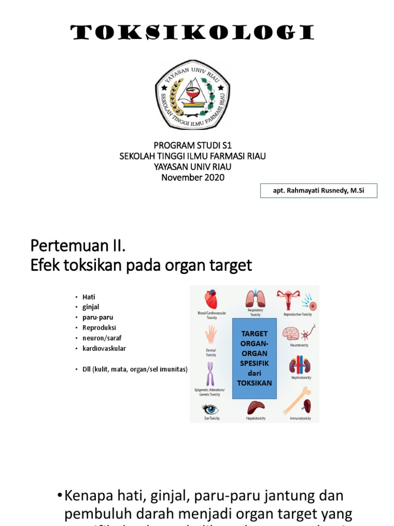 Toksikologi Efek Toksikan Pada Organ Target | PDF