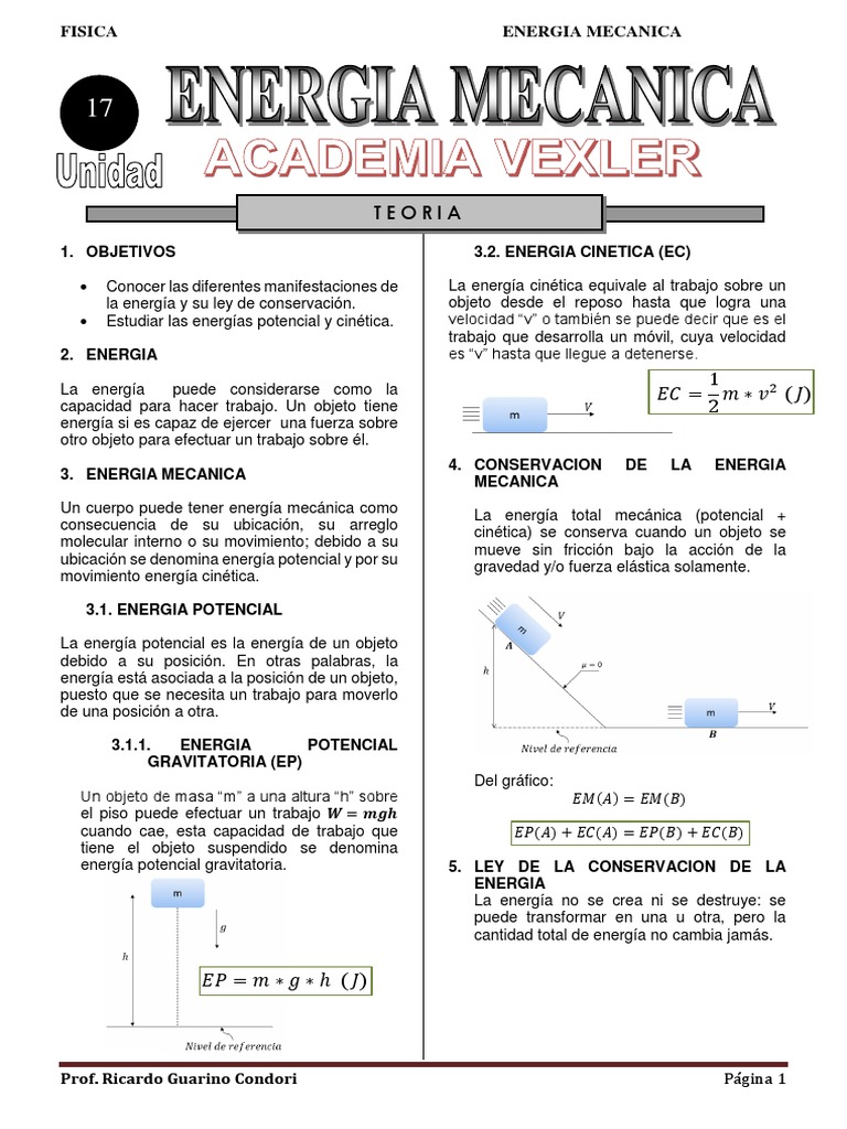 Energia Mecanica - Practica | PDF | Energía potencial | Energía cinética