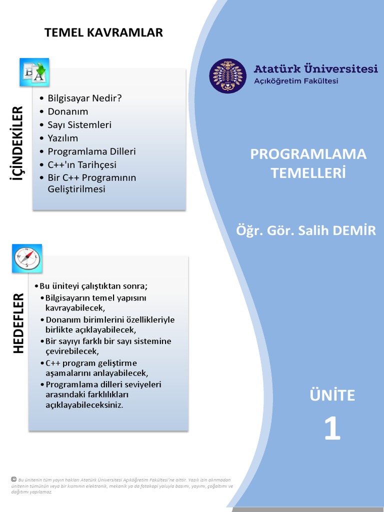 1 - Temel Kavramlar | PDF
