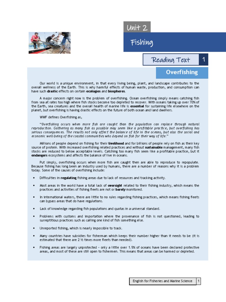 English For Fisheries and Marine Science - Unit 2 DDDDDDDDDD | PDF ...