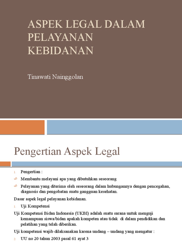 Aspek Legal Dalam Pelayanan Kebidanan | PDF Aspek Legal Dalam Pelayanan Kebidanan | PDF
