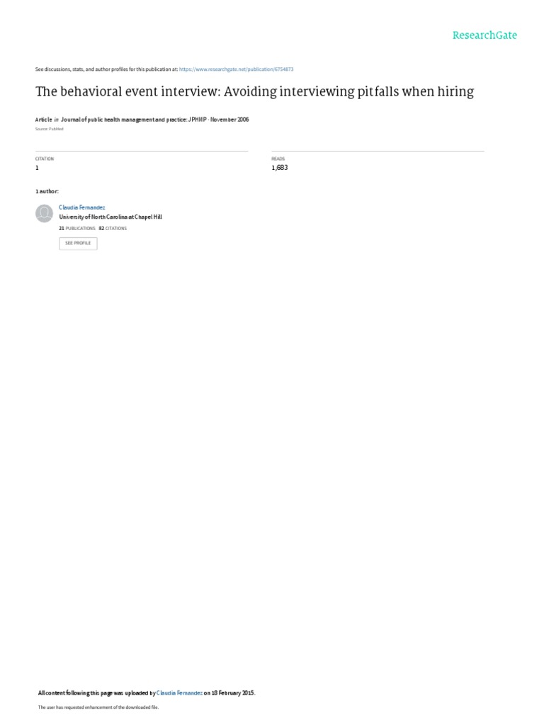 The Behavioral Event Interview - Avoiding Interviewing Pitfalls When ...