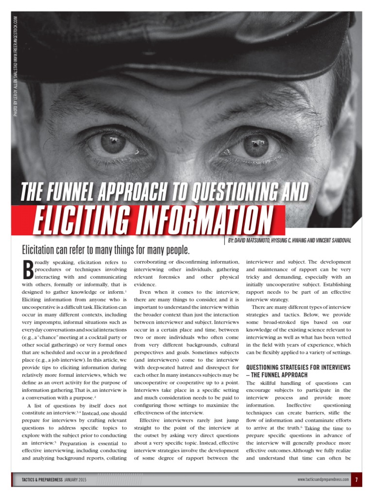 Funnel Approach Questioning | PDF | Question | Interview