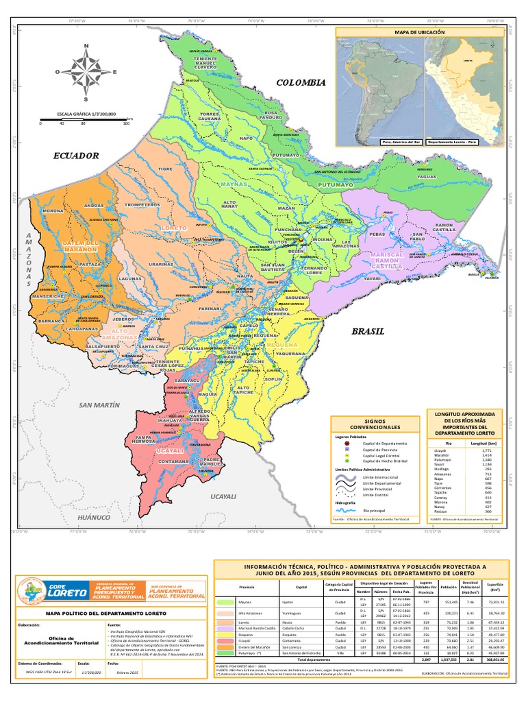 Mapa Político Del Departamento Loreto | PDF