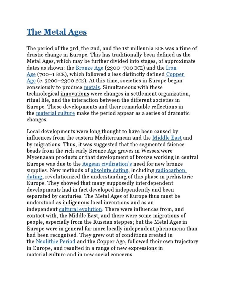 The Metal Ages | PDF