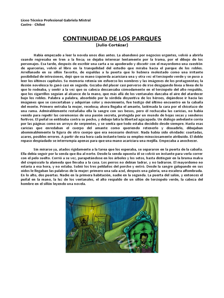 Comprensión Lectora Continuidad de los Parques | PDF