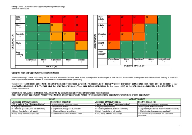 Risk Assessment and Opportunity Assessment Matrix Table | PDF | Risk ...
