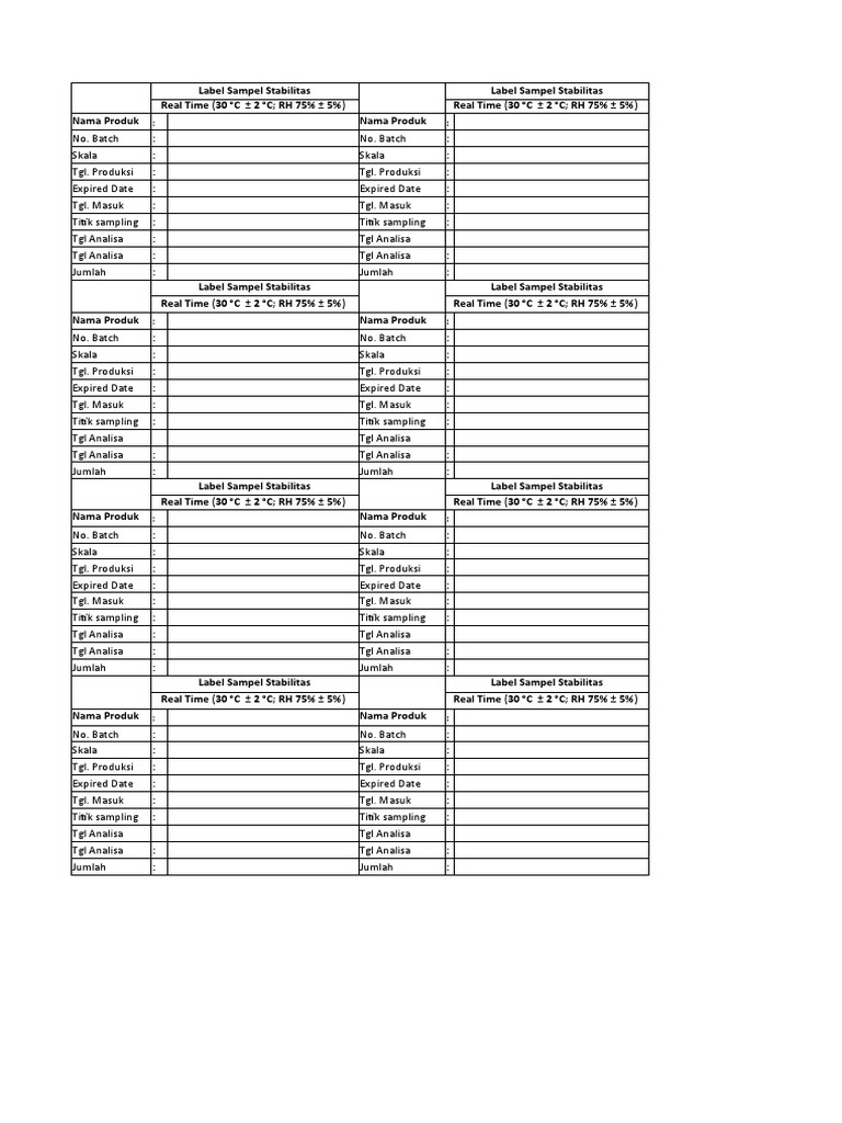 Label Sampel Stability | PDF