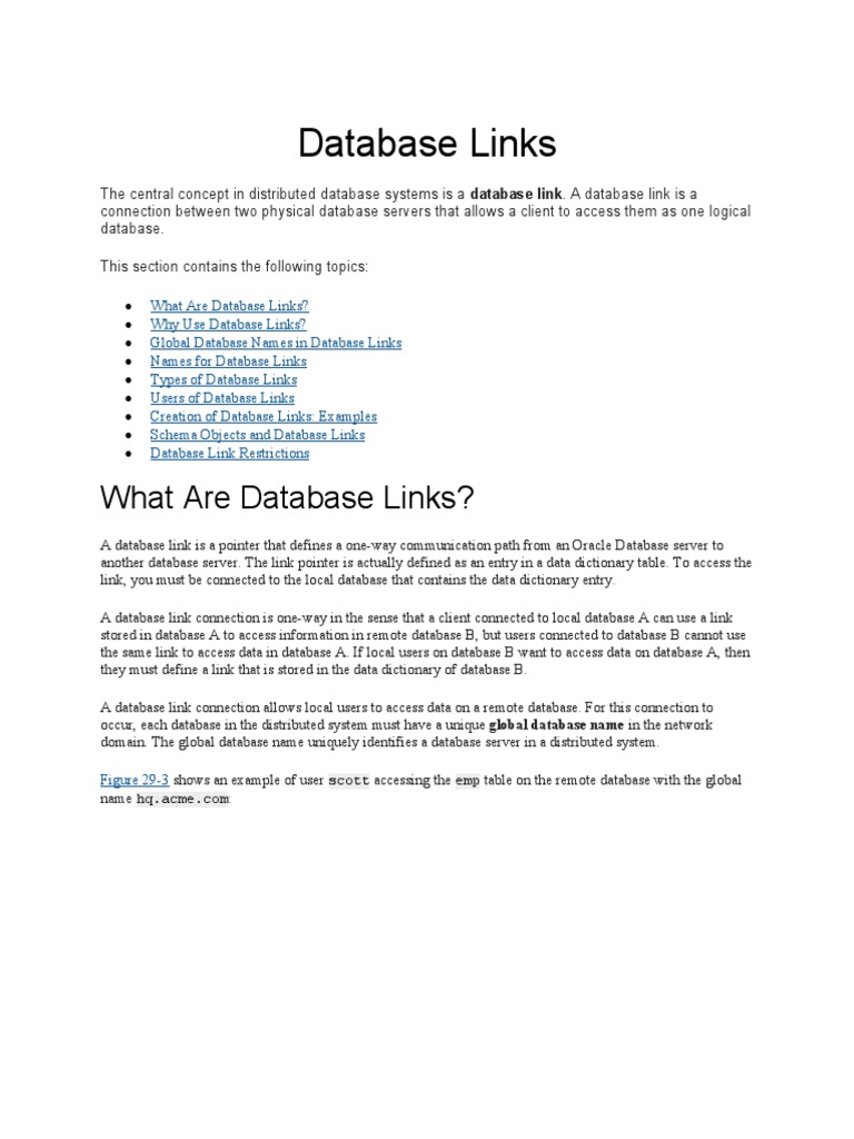 Database Links | PDF | Database Schema | Databases